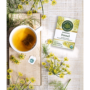 Traditional Medicinals Organic Fennel Herbal Tea, Promotes Digestive Health, (Pack of 2) 32 Tea Bags Total