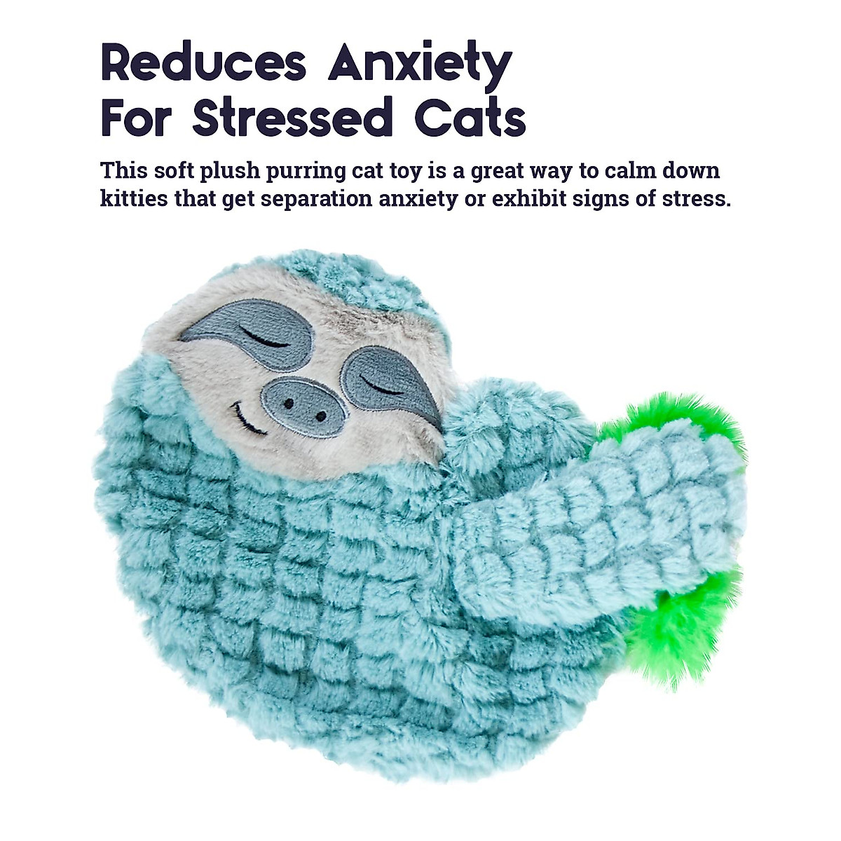 Petstages Purr Pillow Snoozin' Sloth Soothing Plush Cat Toy
