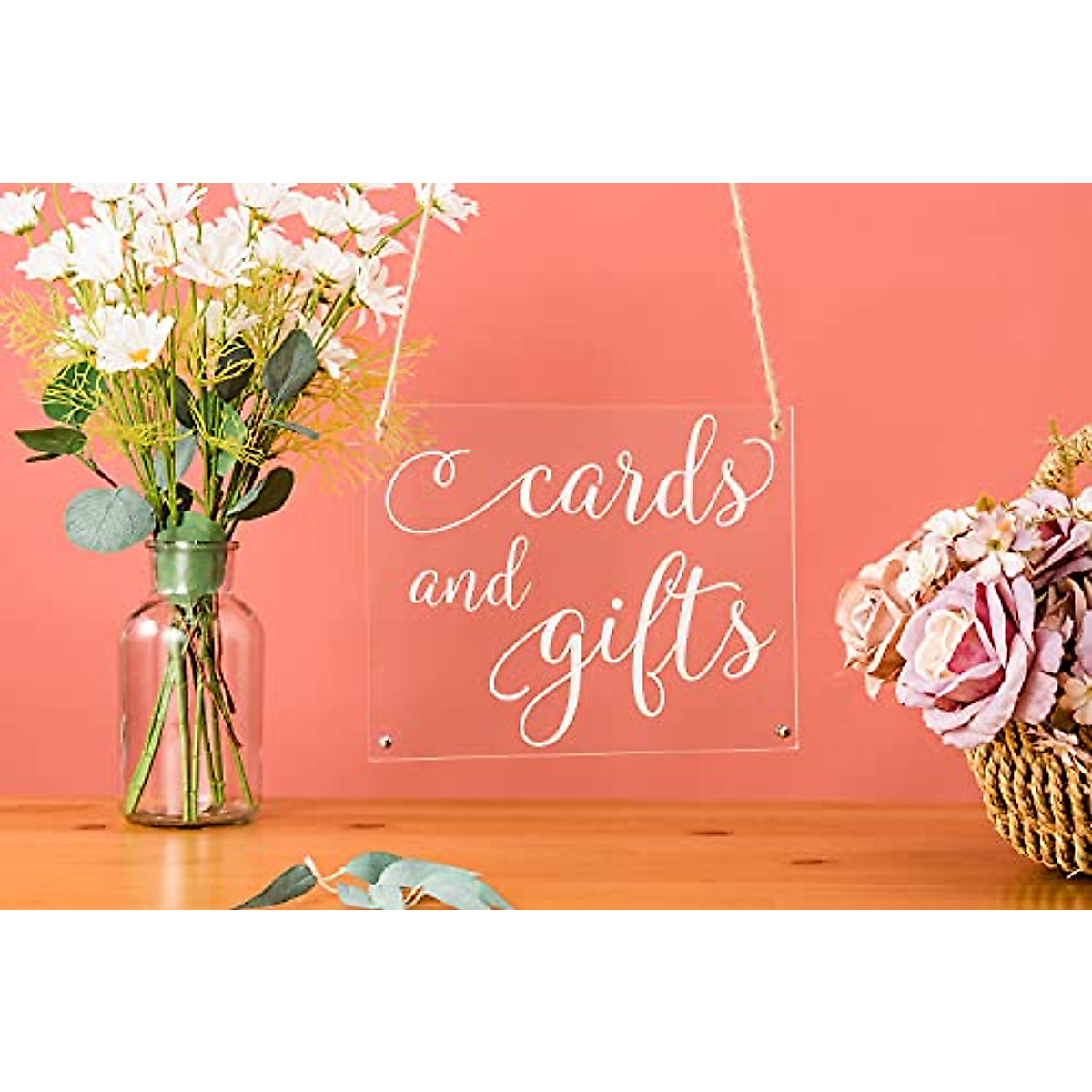 Calculs Gifts and Cards Acrylic Calligraphy Sign Wedding Shower Reception Vintage Placard Card Lettering Script for Bride and Groom