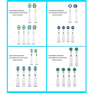 KS-QON BENG 16Pcs Toothbrush Replacement Heads , Electric Replacement Brush Heads Professional Sensitive Gum Care Replacement Brush Heads,Includes 4 Precision,4 Floss,4 Senstive,4 White Clean