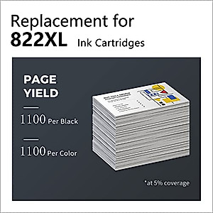 822XL LemeroSuperx Remanufactured Ink Cartridges Replacement for Epson 822XL 822 XL Combo Pack, for WF-3820 WF-4820 WF-4830 WF-4834 WF-4833 Printer Ink (Black Cyan Magenta Yellow, 4 Pack)