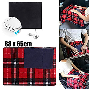 YTFU USB Electric Heated Throw Blanket,Winter Warming Heating Blanket Throw,Electric Heated Shawl and Lap Blanket Emergency Blanket for Car Home Office Traveling Camping