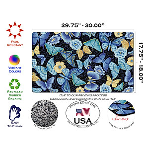 Toland Home Garden 800024 Blue Butterfly Summer Door Mat 18x30 Inch Spring Outdoor Doormat for Entryway Indoor Entrance