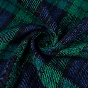 Women Fashion Casual Plaid Skirt Vintage A Line Skirts Vintage Athletic Skirt Plaid High Waist Plus Size Midi Pleated Skirt Green