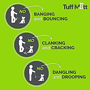 Tuff Mutt Dog Poop Bag Holder for Leash, Accessory For All Leashes, Lightweight Doggie Poop Bag Dispenser Allows For Easy Access To Pet Waste Bags, Includes Earth Rated Doggy Bags for Poop Holders