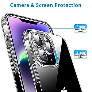 JJGoo Compatible with iPhone 14 Pro Case, Clear Soft Shockproof Protective Slim Thin Bumper Cover Transparent Phone Case