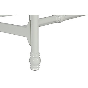 DHP Jenny Lind Kids Metal Bed Frame with Country Chic Headboard and Footboard, Underbed Storage Space for Toys, Twin, White