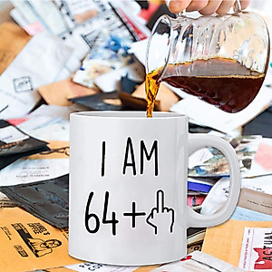 Kwieema Funny 1958 65th Birthday mug for Women and Men Ceramic Coffee Mugs Anniversary for Him, Her, Husband or Wife - Sixty-Five Years Old Gag Party Cup Idea Adult Mugs for Mom, Dad