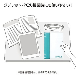 Kokuyo Campus Refillable Notebook, B5 2x2 Slim Ring Binder Notebook with Customizable Title Page, 40 Sheets Capacity. Suitable for 26 Holes Loose Leaf Paper, Pink (RU-NP704P)