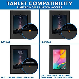 Mount-It! Anti-Theft Tablet Kiosk Floor Stand Compatible with iPad and Samsung | Height Adjustable Secure Check-in Stand | Free-Standing Or Secure Bolt-On Design