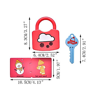 Montessori Lock and Key Set Kids Learning Locks with Keys Montessori Toys Materials for Toddlers Ages 3 yrs+ Boys and Girls Preschool Education Games Gift (ZSRCSH)