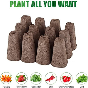 Wosnows Seed Pods Kit for Hydroponics Growing System, Seed Starter Pods with 12pcs Grow Sponges, 12pcs Plastic Covers, 12pcs Baskets Kit, Hydroponics Garden Kit Replacements for Plant Germination