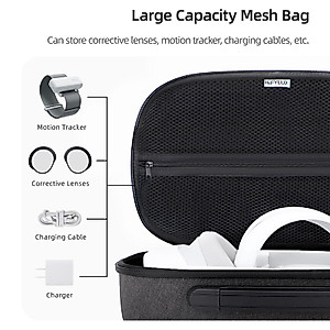 LOXIDA Carrying Case for PICO 4 VR Headset,All-in-one VR Gaming Headset Hard Case for PICO 4 VR Carry Case (Black)