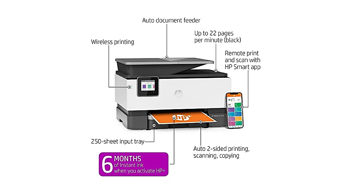 HP OfficeJet Pro 9018e: All-in-One Wireless Printer