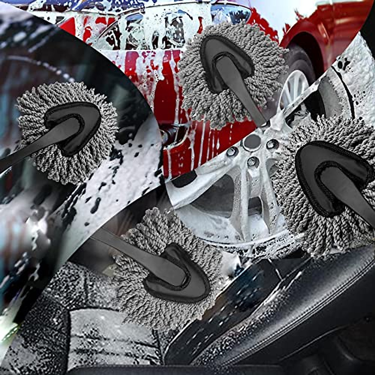 2PCS Super Soft Microfiber Car Dash Duster Brush, Reusable Hand Duster, Interior & Exterior Cleaning Dirt Dust for Car Cleaning Home Kitchen Computer Cleaning Brush Dusting Tool