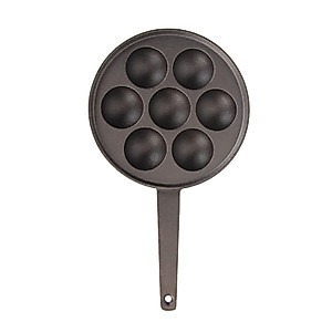 Pssopp 7 Holes Takoyaki Pan,Cast Iron NonStick Takoyaki Grill Pan Plate Takoyaki Maker Pancake Balls Takoyaki Pan Nonstick Cast Baking Tray
