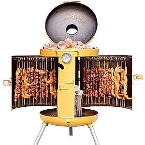 NEWCES Safety Certification Vertical Barbecue Grills Charcoal BBQ Grill Adjustable Firepower Barbeque Grill & Smoker for Garden Camping Outdoor Cooking & Grilling