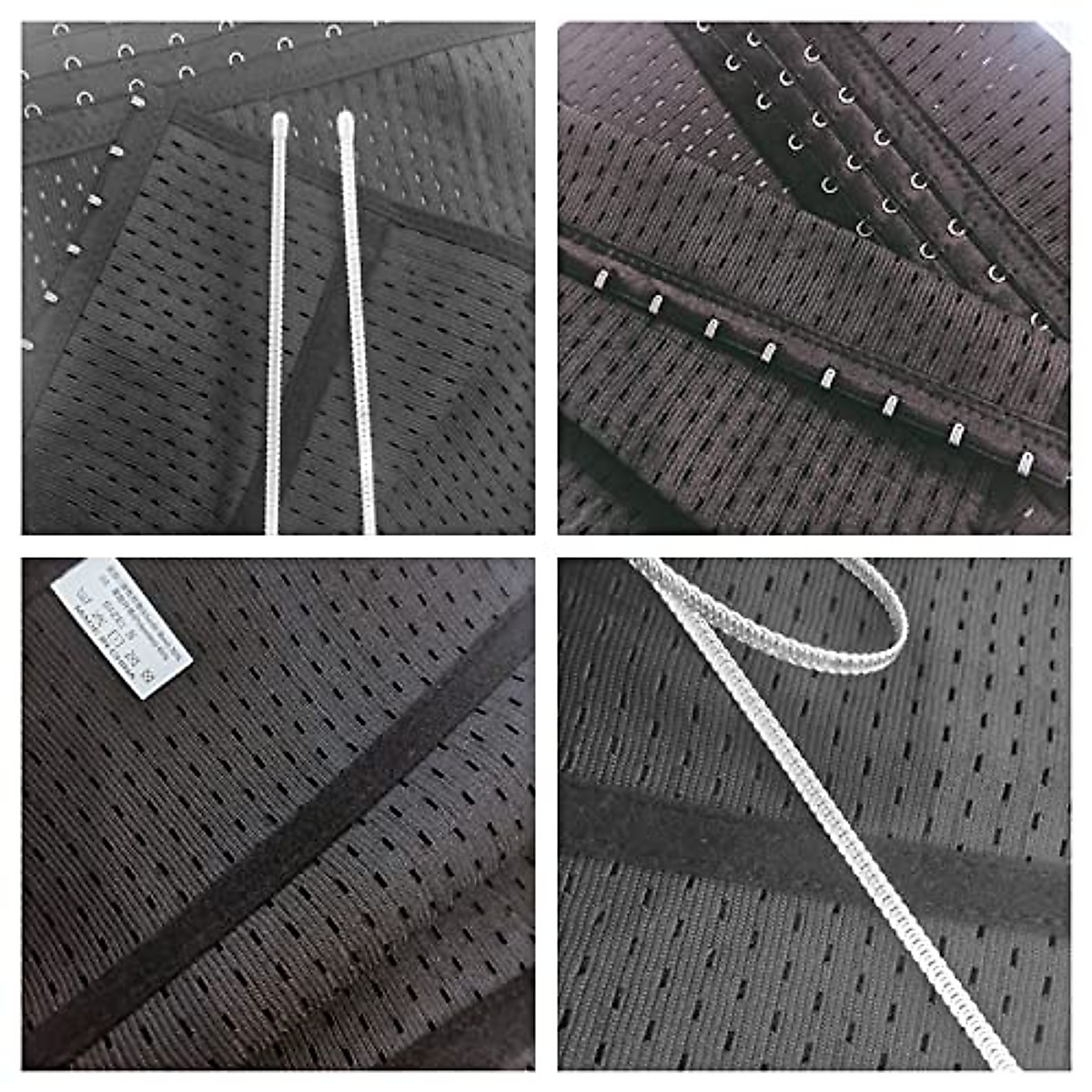 QHTETK Waist Trainer Corset cincher for Women Body Shaper Tummy Control Sports Workout with Adjustable Hooks (Black, Large)