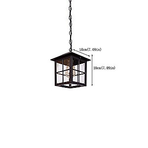 YUANFLQ European Waterproof Square Small Chandelier Outdoor Porch Balcony Decoration Ceiling Pendant Lamp Decorative Courtyard Garden Exterior Balcony Home Courtyard Villa Retro Lantern
