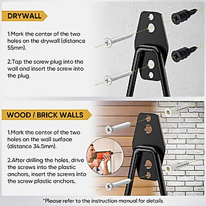 TICONN 12 Pack Heavy Duty Garage Hooks, Steel Utility Wall Storage Hooks, Wall Mount Hanger Organizer for Ladders, Bikes, Tools, Bulky Items (Black)