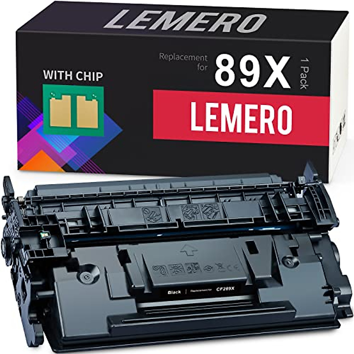 LEMERO (with CHIP Remanufactured Toner Cartridge Replacement for HP 89X CF289X 89A CF289A for Laserjet Enterprise MFP M528f, M528dn, M507dn, M507n, M507x (Black, 1-Pack)