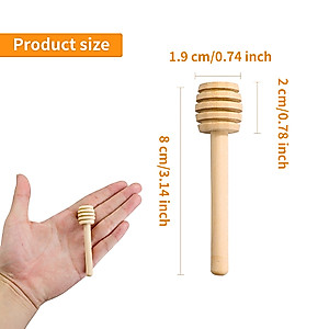 YEUIKERR 100 Pack Mini Honey Dipper Stick, 3 Inch Wooden Honey Comb Wand, Mini Wood Honey Stirrer Stick for Honey Jar Dispense Drizzle Honey and Wedding Party