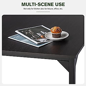 IMUsee 45" Dining Table Set for 4, 3-Pieces Kitchen & Dining Room Sets with Benches, Metal Frame and Wood Board, Sturdy Structure, Easy Assembly, Small Space Dinette, Black & Black