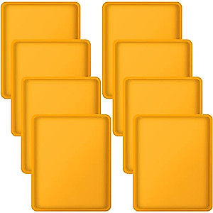 Vesici Set of 8 Silicone Dehydrator Sheets 12.2 x 10.2 Inch, Non Stick Dryer Mats with Edge High Temperature Resistance Fruit Trays Reusable Dehydrator Trays for Fruits Meat Vegetables Herbs(Orange)