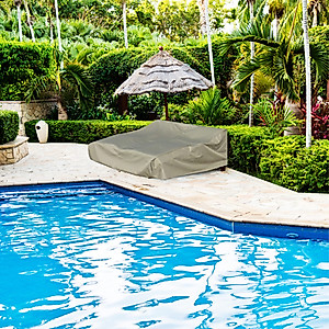 Formosa Covers | Chaise Cover for 4-8 Stacked Loungers, Premium Tight Weave, Anti UV, Superior Water Resistance, Adjustable Peel and Secure Fasteners - Taupe