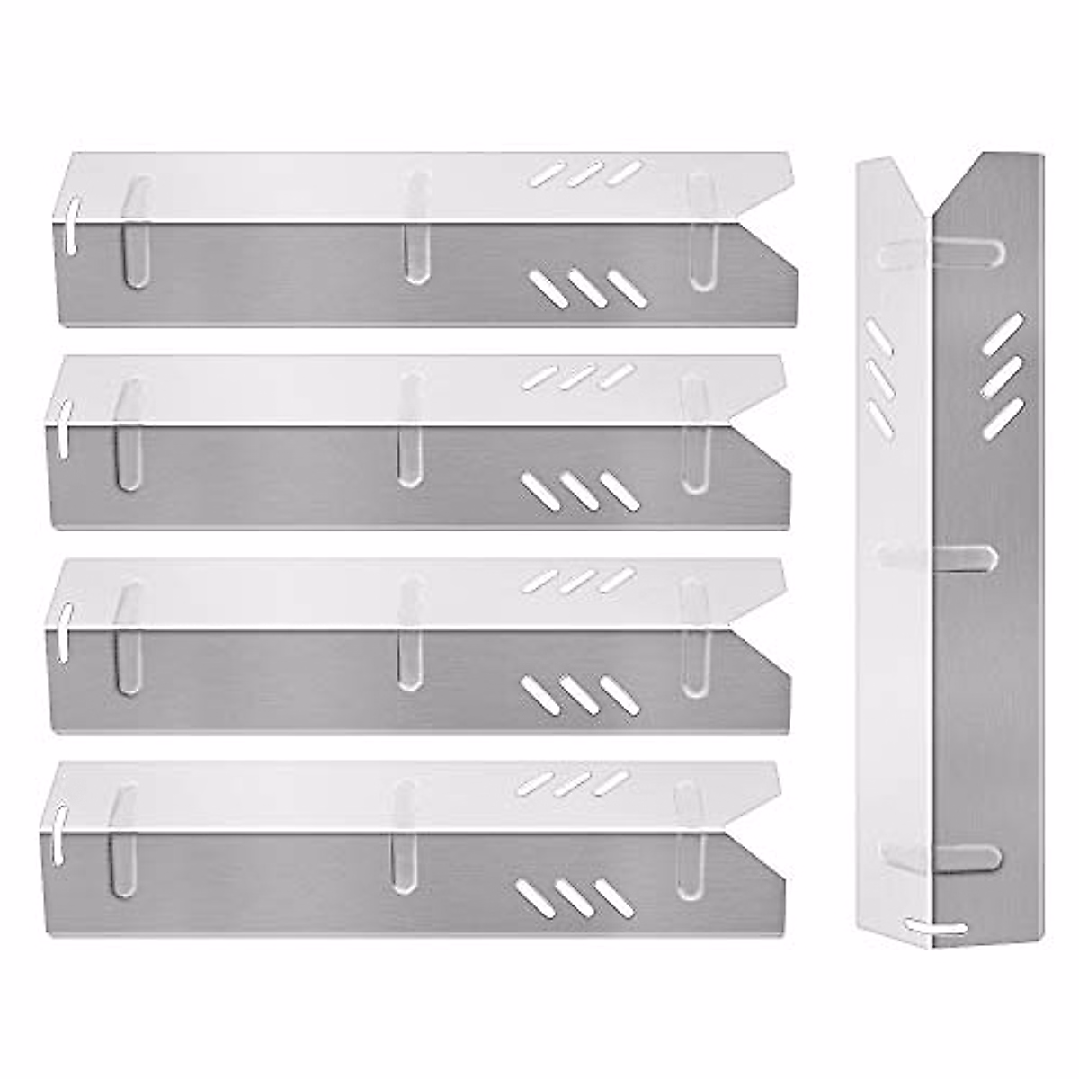 Rejekar Grill Parts for Dyna Glo DGF510SBP, DGF493BNP, Backyard, Better Home&Garden, Uniflame GBC1059WB Grill, 15 inch Stainless Steel Heat Shield Tent Flame Tamer Burner Cover, 5-Pack