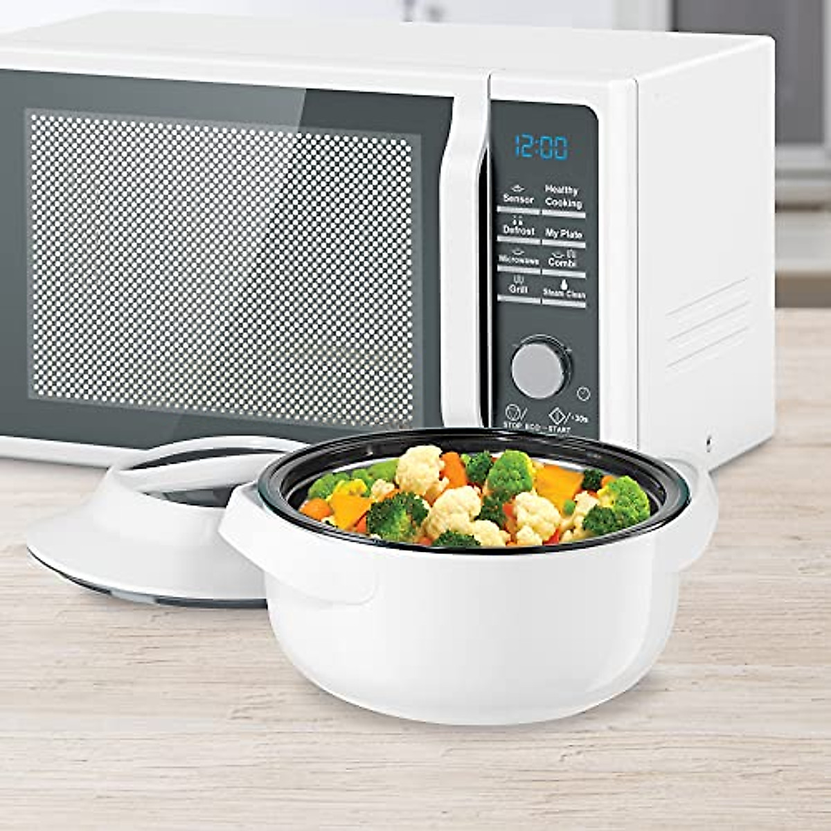 Oggi Plastic Microwavable Insulated Serving Bowl - 2.3 quart, 2.6, White