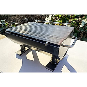 Hibachi Grill Metal Portable Fire Pit, Outdoor Fire Pit, Backyard Fire Pit Bowl, Stainless Steel Charcoal Grill Kebab BBQ Portable Grill