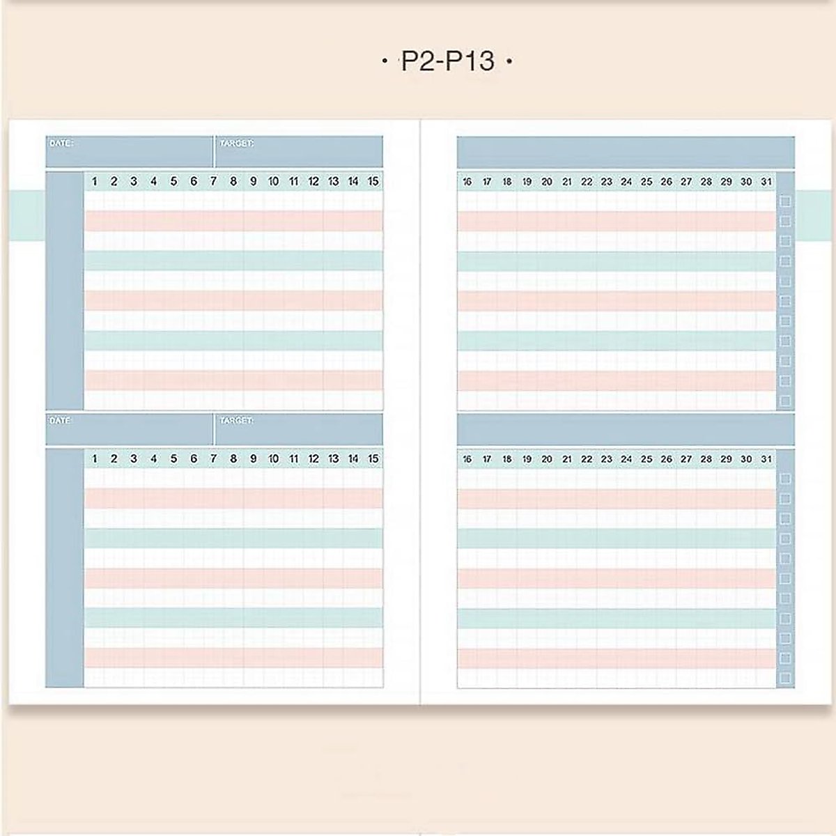 B6 Undated Monthly Weekly Planner Inner Core Time Management Weekly Schedule Book for Full Year Timeline Agenda Notebook Refill Paper (B6 inner core)