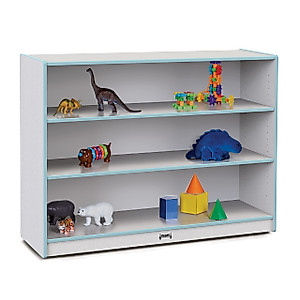 Jonti-Craft Rainbow Accents 26932JCWW131 Super-Sized Adjustable Mobile Straight-Shelf - Coastal Blue
