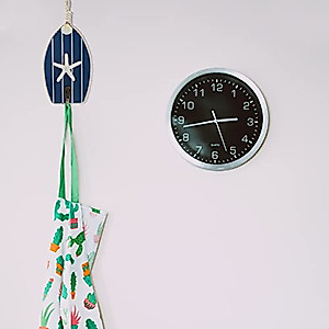 STOBOK Wall Hanging Decor Nautical Wall Hook Hanger Wood Boat Shape Storage Hook Decorative Hand Towel Rack Heavy Duty Key Holder for Coastal Bathroom Bedroom Kitchen Blue Hanger Hooks