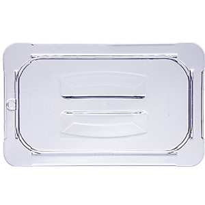 Carlisle FoodService Products CFS 10290U07 Clear 10.38 x 6.38 x 0.88" TopNotch Universal Handled Lid, One-Fourth Size (Case of 6)