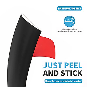 Art3d Self Adhesive Vinyl Transition Strip, Laminate & Tile Strip, Flat Divider for Floor Gaps (4 FT, 1.57in, Black)