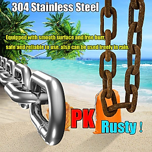 Stainless Steel Chain, Lsqurel 6.5ft Metal Chain Link Chain Small 5/64in Light Duty Chain Utility Chain Jack Chain for Home Outdoor Camping Hanging etc (5/64in-6.5ft)
