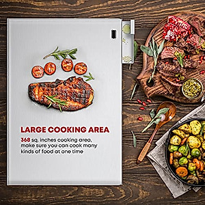 Stanbroil Universal Stainless Steel Grill Griddle with Even Heat Cross Bracing for BBQ Charcoal/Gas Grills, Camping, Tailgating, and Parties 23” x 16”