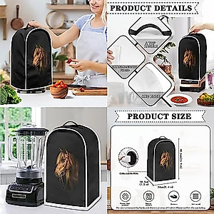 Suobstales Black Sunflower Print Toaster Cover & Blender Cover with Top Handle, Washable Bread Oven Dustproof Covers kitchen Appliance Covers Stand Mixer Case Coffee Maker Juice Cover, M