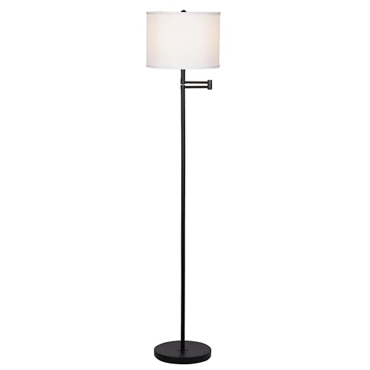 Catalina Lighting 24288-000 Traditional Swing Arm Floor Lamp for Office, Living Room, Dorm or Bedroom, Smart Home Compatible, Bulb Not Included, 60", Black