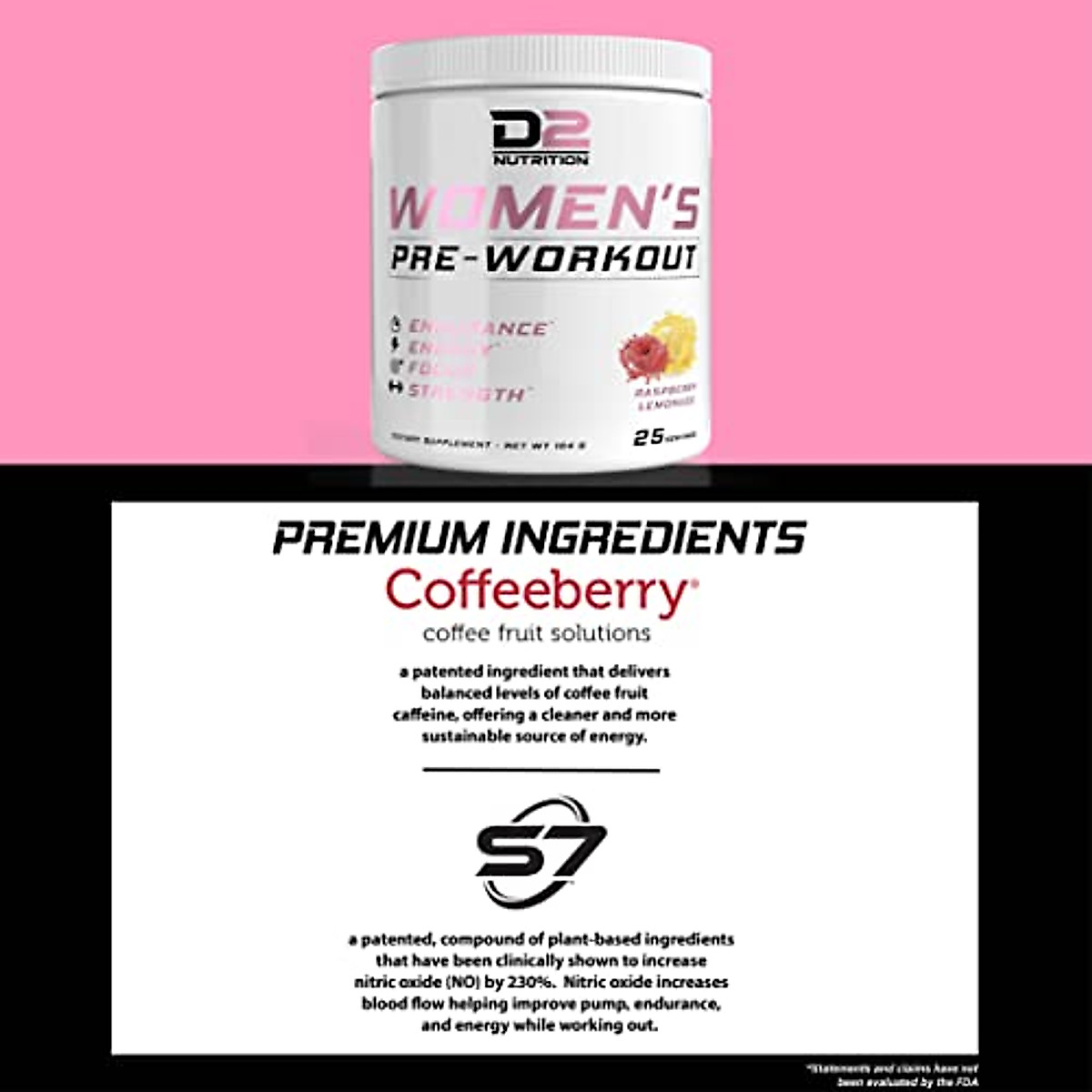 Pre Workout for Women - Raspberry Lemonade - Energy for Working Out - High Endurance - Best Pre Workout for Girls 25 Servings (Raspberry Lemonade)