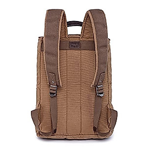 TSD Brand Ridge Valley Canvas Backpack (Camel)