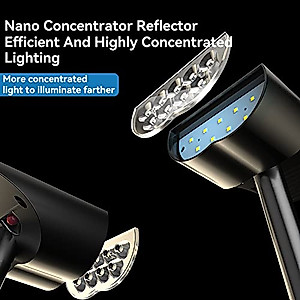 HOOREE Solar Spotlight Outdoor Waterproof Bright Garden Lights Landscape 5 Lighting Modes LED Spotlights for Yard Pathway Driveway Walkway Wall Blink Spotlights Decorations (1 Pack Cool White)