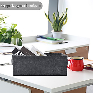 KEFOMOL Felt Storage Bins, Closet Organizers and Collapsible Shelves Storage, Felt Foldable Storage Baskets for Bathroom, Closet, Basket for Toy and Book Storage (Dark Gray, Medium)