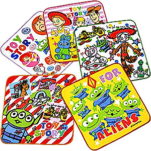 PSMILE 5PCS 20 X 20cm Colorful Cotton Towel Toy Story Series Cartoon Face Cloth Towel