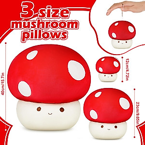 Shappy 3 Pcs Plush Mushroom Pillow Set 15.7" 9" 4.7" Cute Mushroom Stuffed Animal Mushroom Plushie Mushroom Plush Room Decor Gift for Christmas Birthday Bedroom Decor