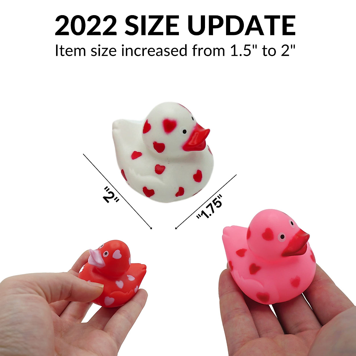 4E's Novelty Valentines Day Rubber Ducks (24 Pack) Heart Themed Duckies, Class Valentines Day Gifts for Kids Bulk, Valentines Day Party Favors Classroom Exchange Prizes for Kids Class