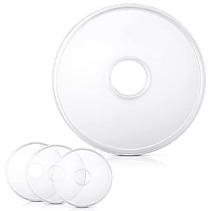 Fruit Roll Dehydrator Sheets Round Food Grade Plastic Fruit Roll Sheets White Fruit Roll Dried Fruit Leather Meat Beef Christmas Birthday Party Home Kitchen Bakery Use, 12.2 Inch (4 Pieces)