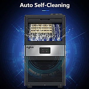 Electric Ice Maker, Commercial Ice Machine,70Lbs/Day, Stainless Steel Ice Machine with 10 Lbs Capacity, Ideal for Restaurant, Bars, Home and Offices, Includes Scoop